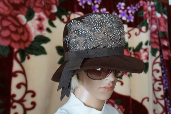 Mid Century Feathered Hat/Firenze Design/Italian Hats… - Gem