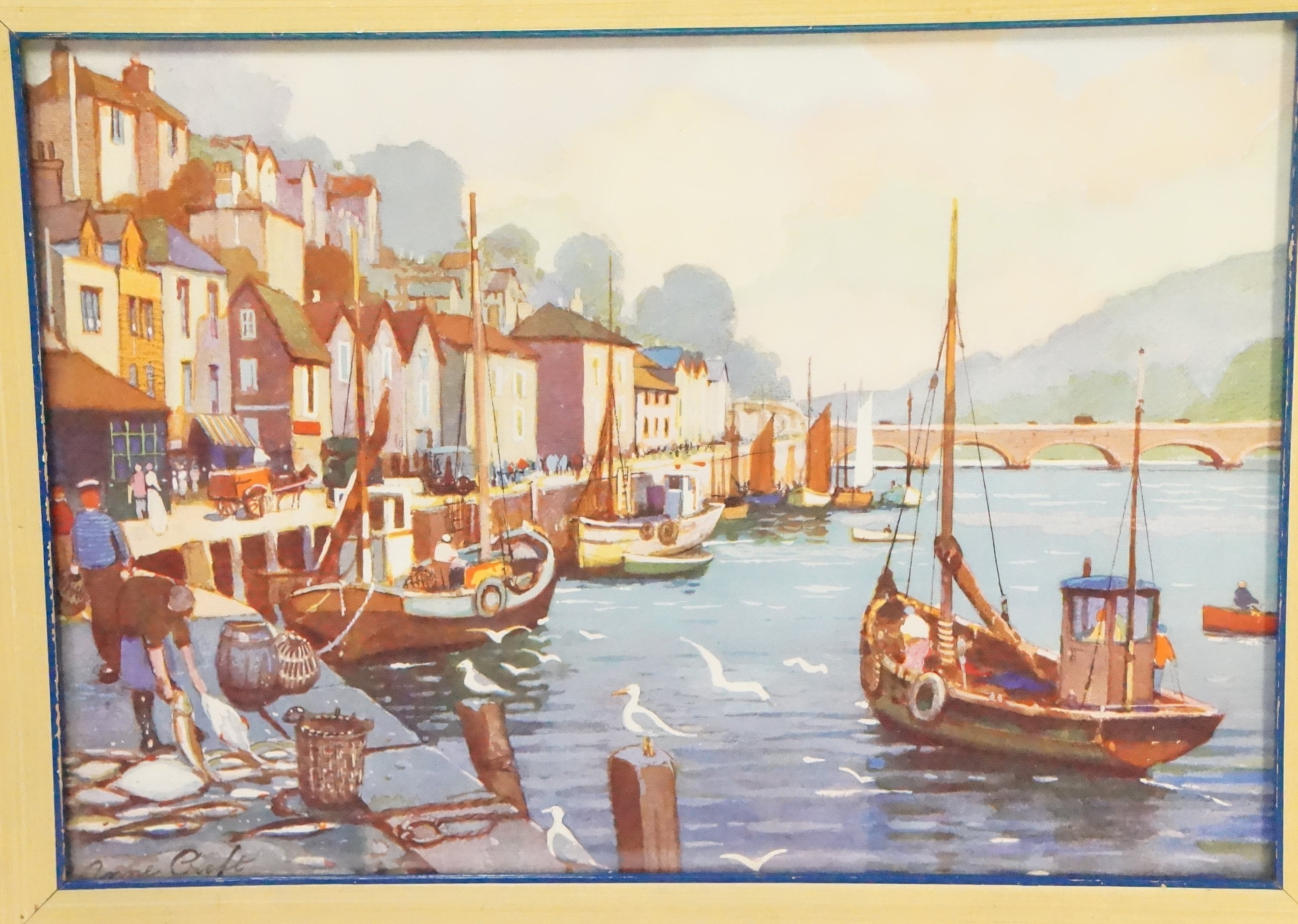 Anne Croft Print/looe Harbour/seaside Landscape/anne Croft/seaside ...