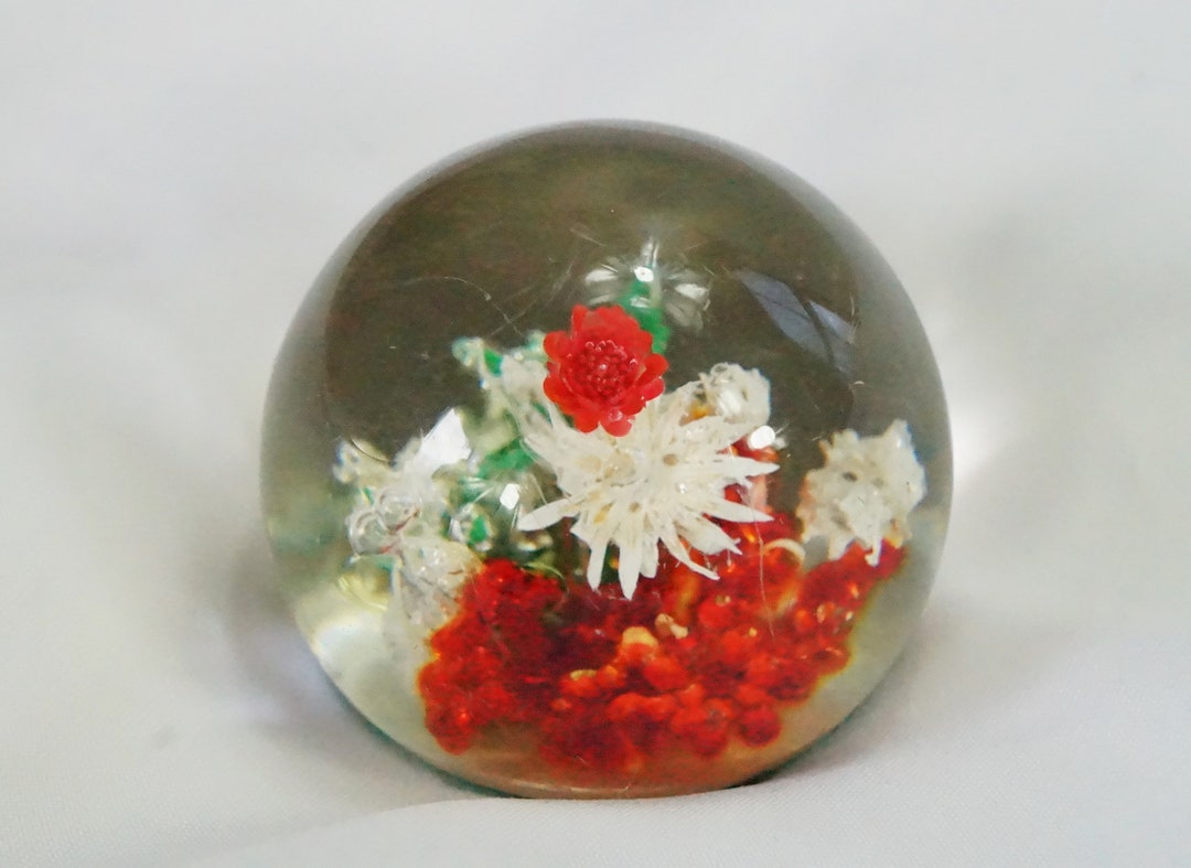 Mini Glass Paperweight/art Glass/botanical Gems/gemagic/usa Made ...