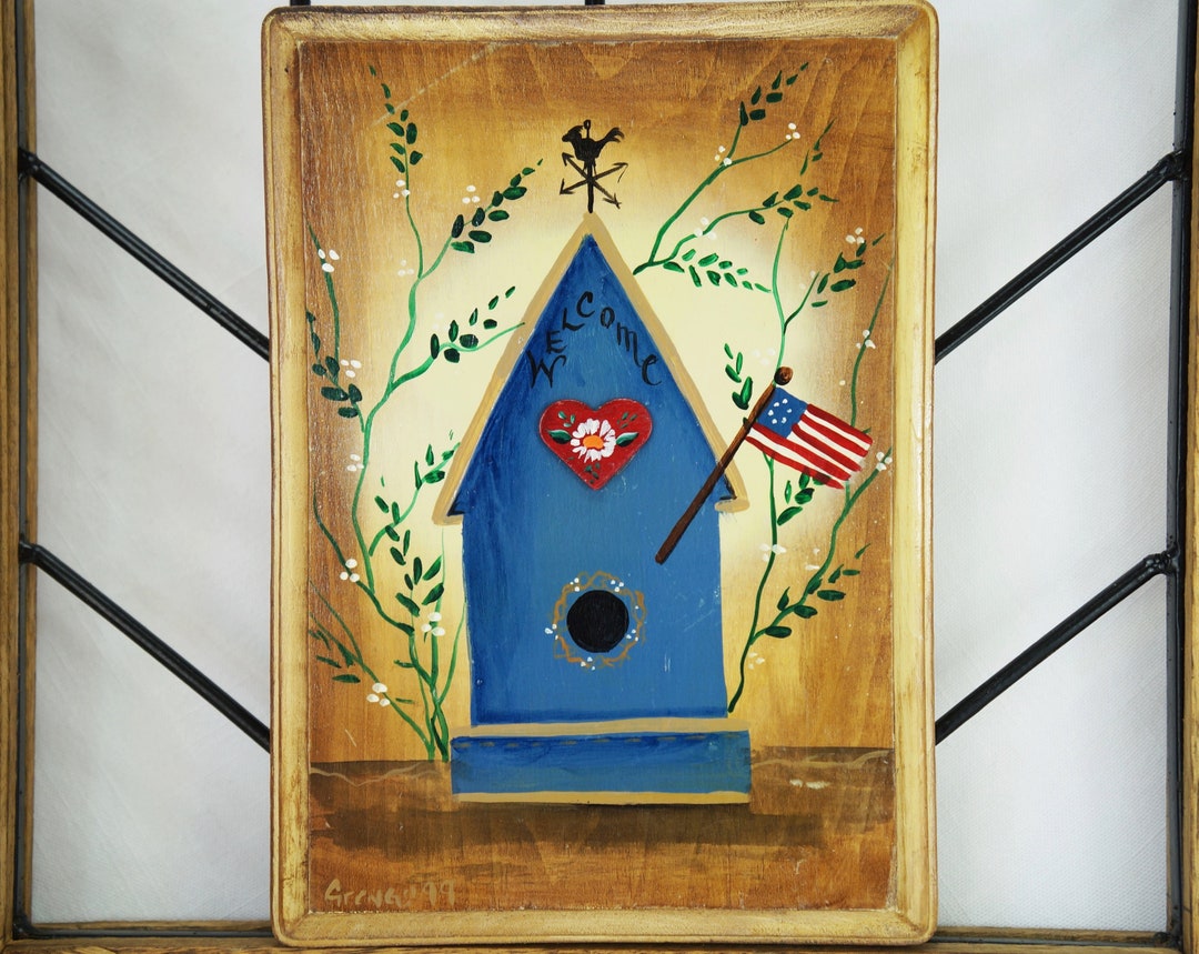 Cute Birdhouse Welcome Sign/indoor Sign/handpainted/signed & Dated/wood ...