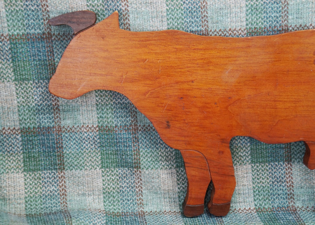 Rustic Wood Cow Wall Plaque/farm Cow Decor/finished Wood - Etsy