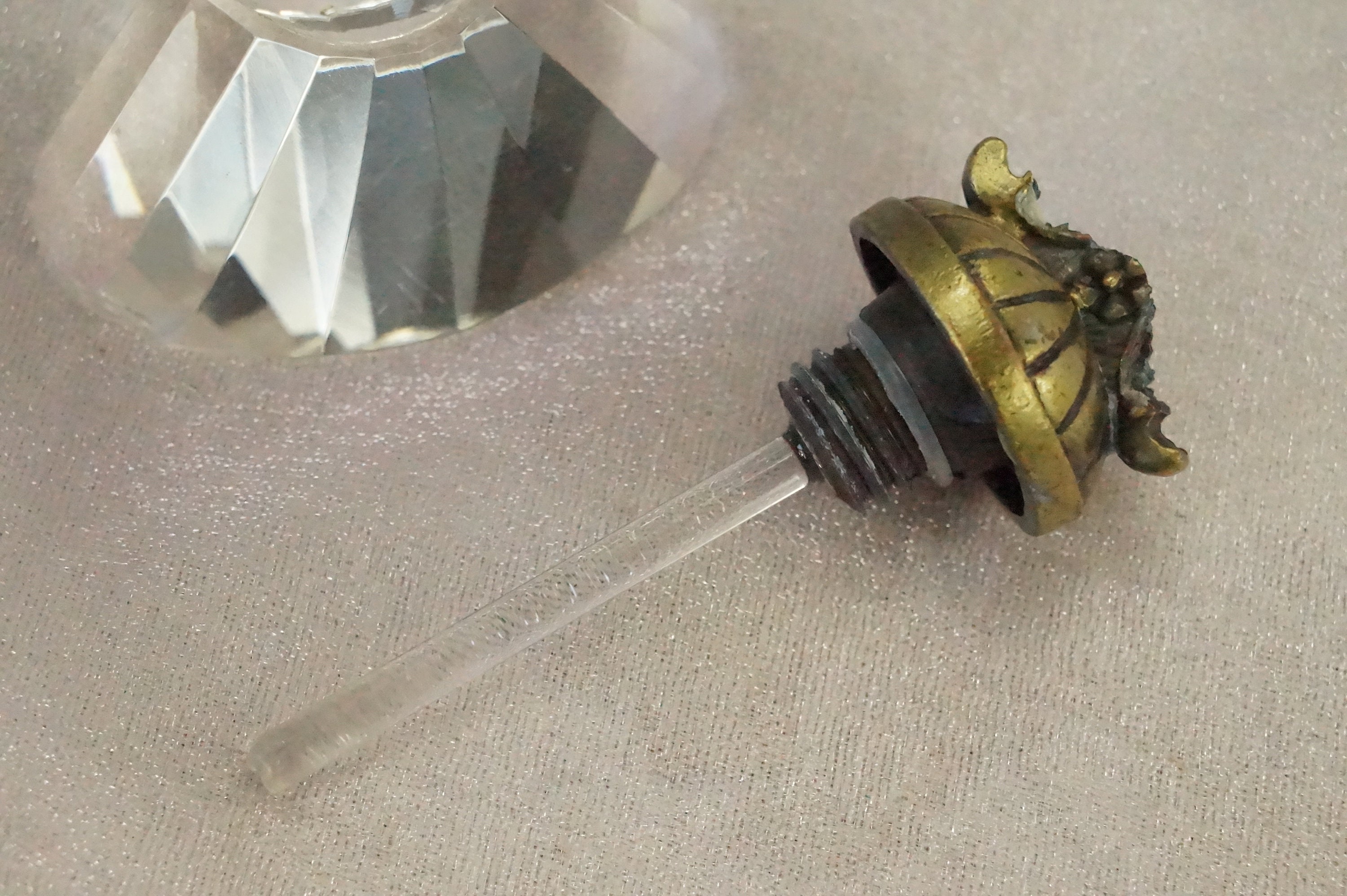 Crystal Lead Perfume Bottle With Dabber/faceted Sides/metal - Etsy