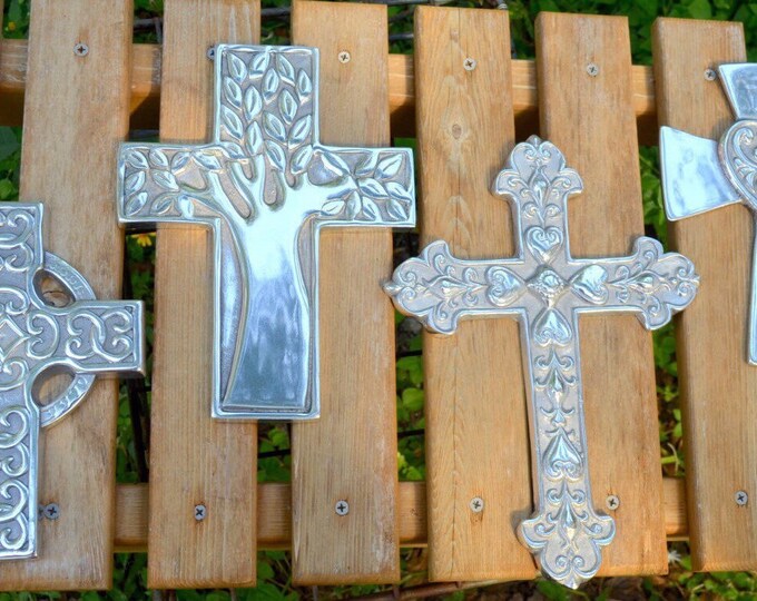 Pewter Cross // Large Pewter Cross // Wall Hanger - Etsy