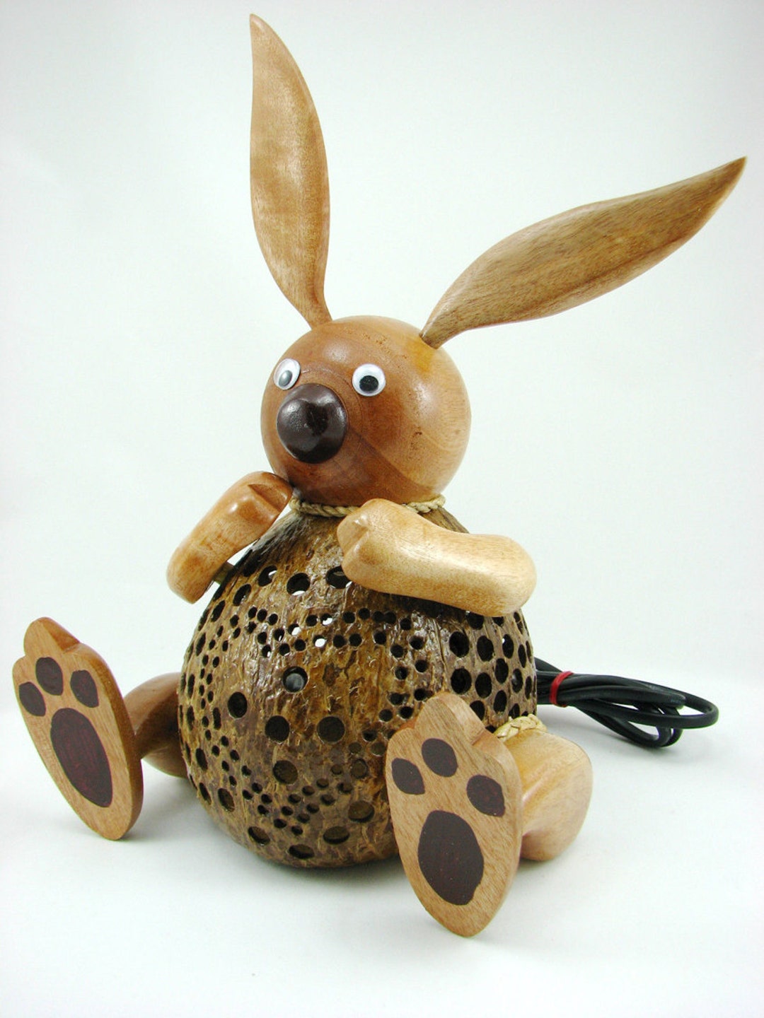 Rabbit Animal Lamp Coconut Shell Bedroom Lamp Table Floor Light Coconut ...