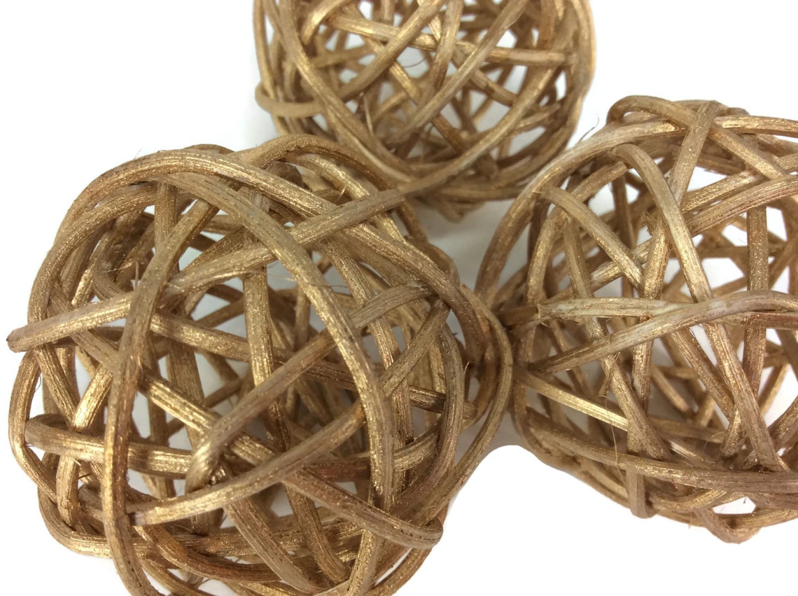 Rattan Ball Small Gold Craft Handmade Wedding Decorative Balls | Etsy