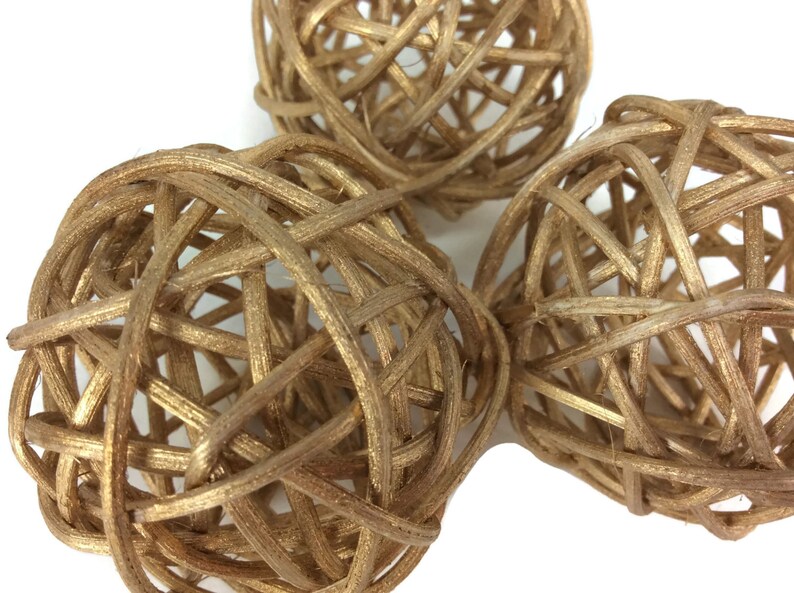 Rattan Ball Small Gold Craft Handmade Wedding Decorative Balls | Etsy