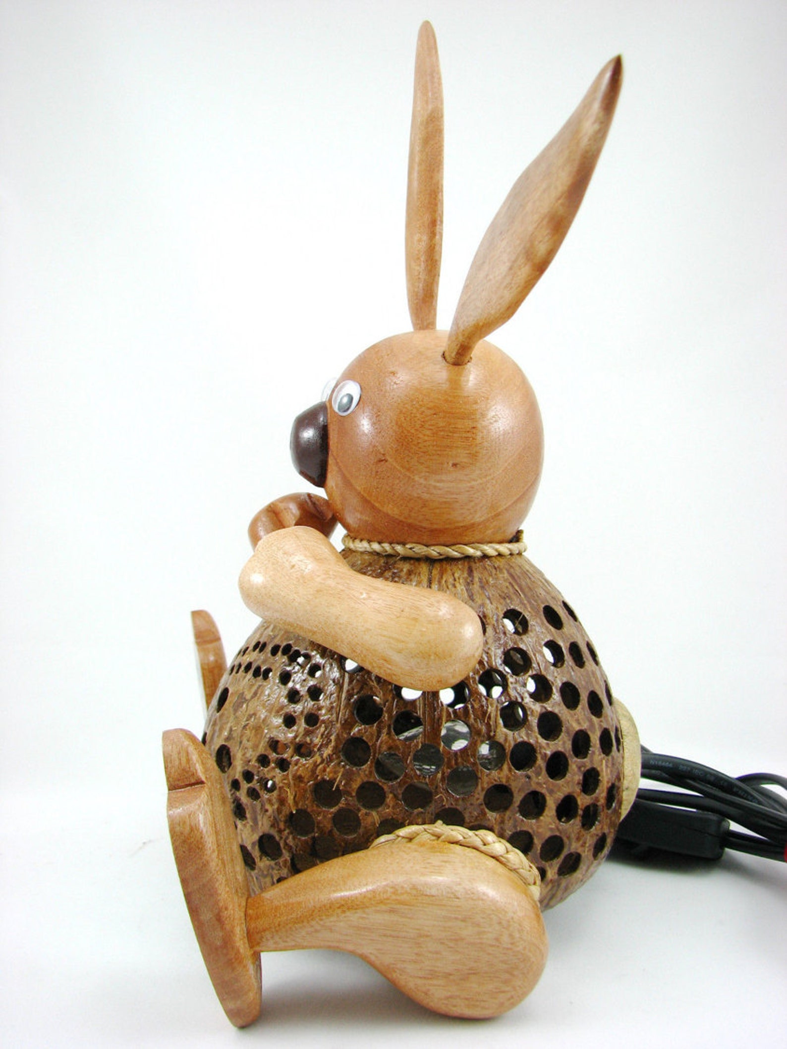 Rabbit Animal Lamp Coconut Shell Bedroom Lamp Table Floor Light Coconut ...