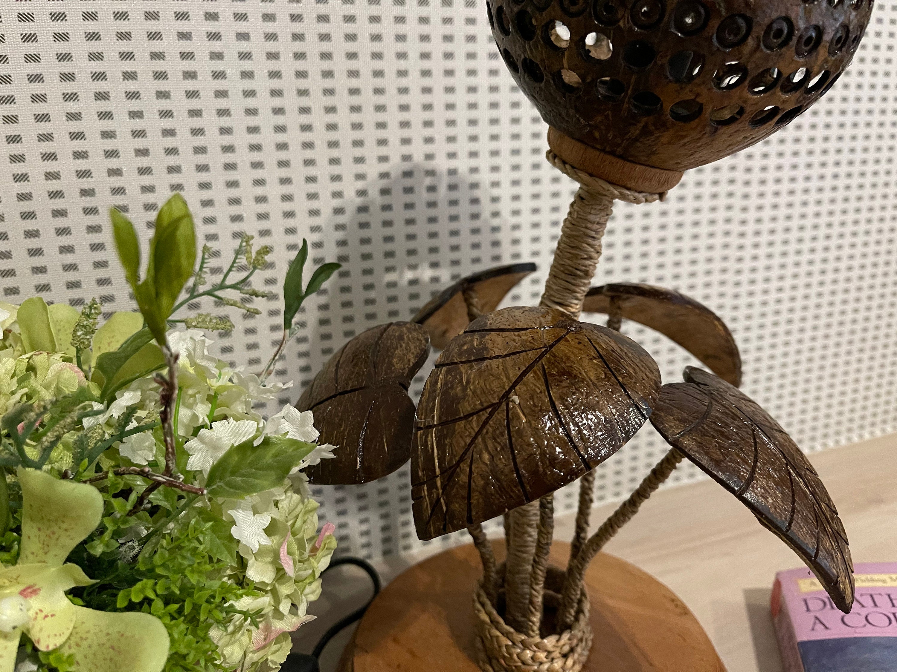 Flower Coconut Lamp Coconut Tree Shell Bedroom Lamp Tree Table Light ...