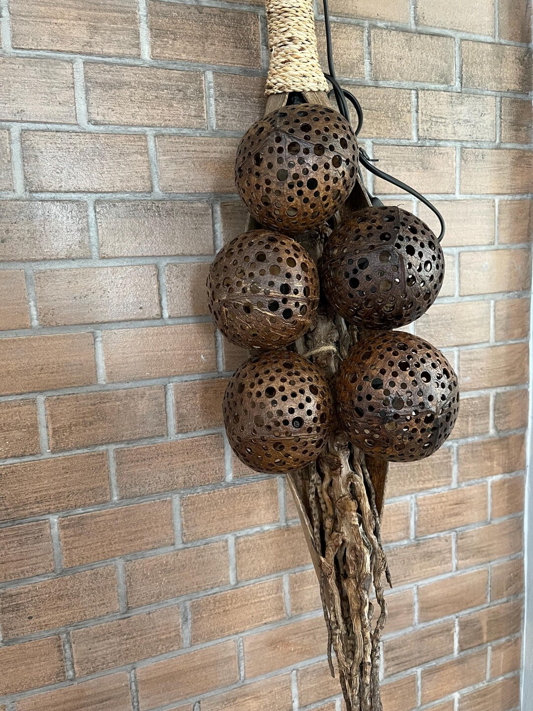 Hanging Lamp Wall Lamp Made of Coconut Shell Bedroom Lamp Light Coconut ...