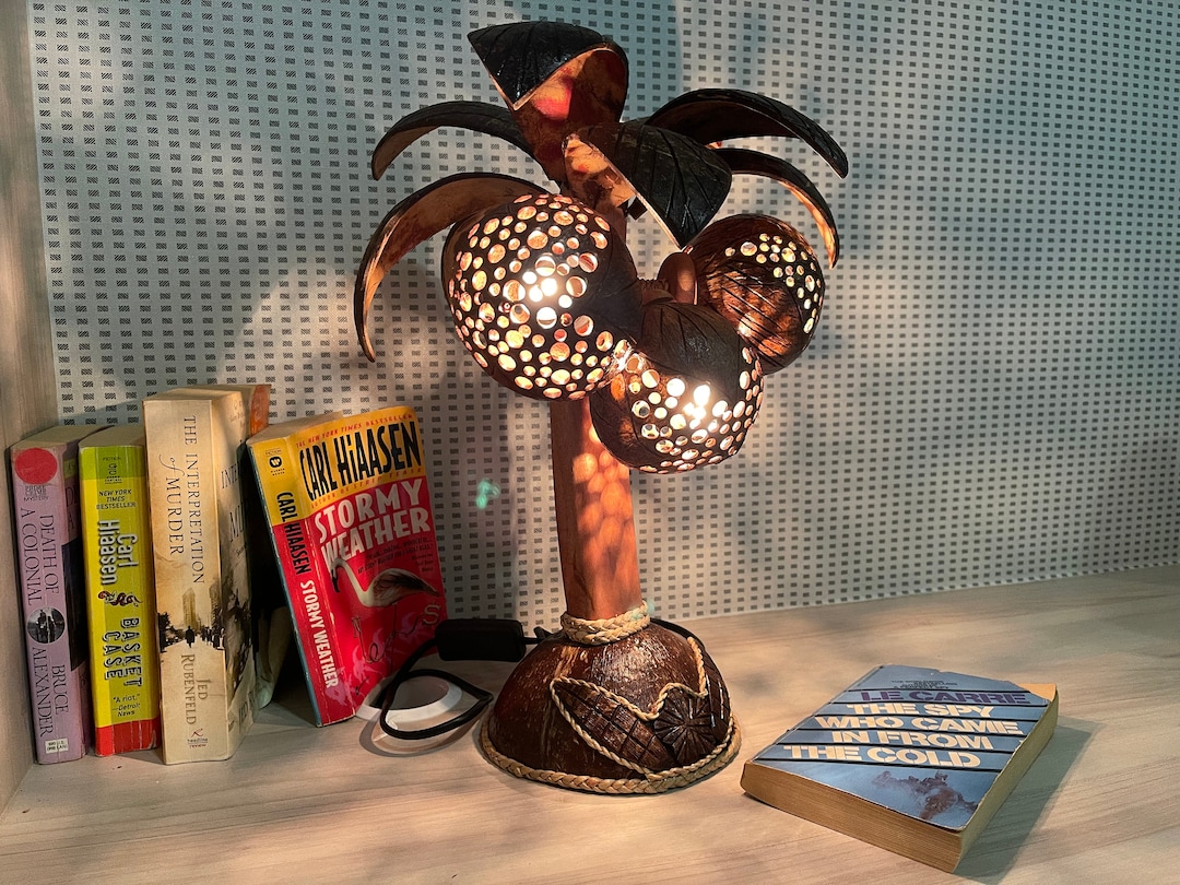 3 Balls Coconut Lamp Coconut Tree Shell Bedroom Lamp Tree Table Light ...