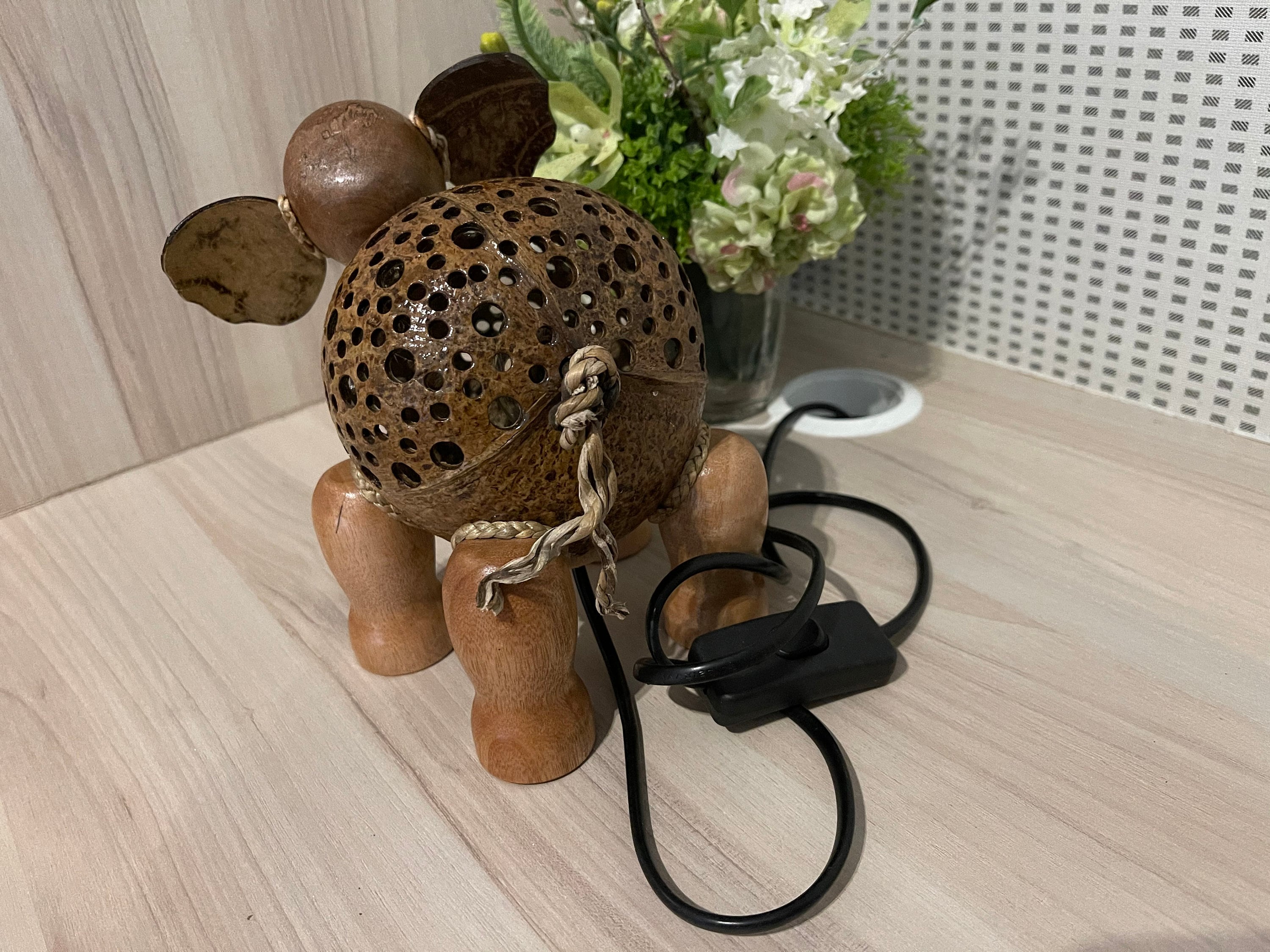 Elephant Animal Lamp Coconut Shell Bedroom Lamp Table Floor - Etsy