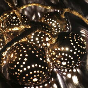 10 Balls Hanging Lamp Made of Coconut Shell Bedroom Lamp Light Coconut ...