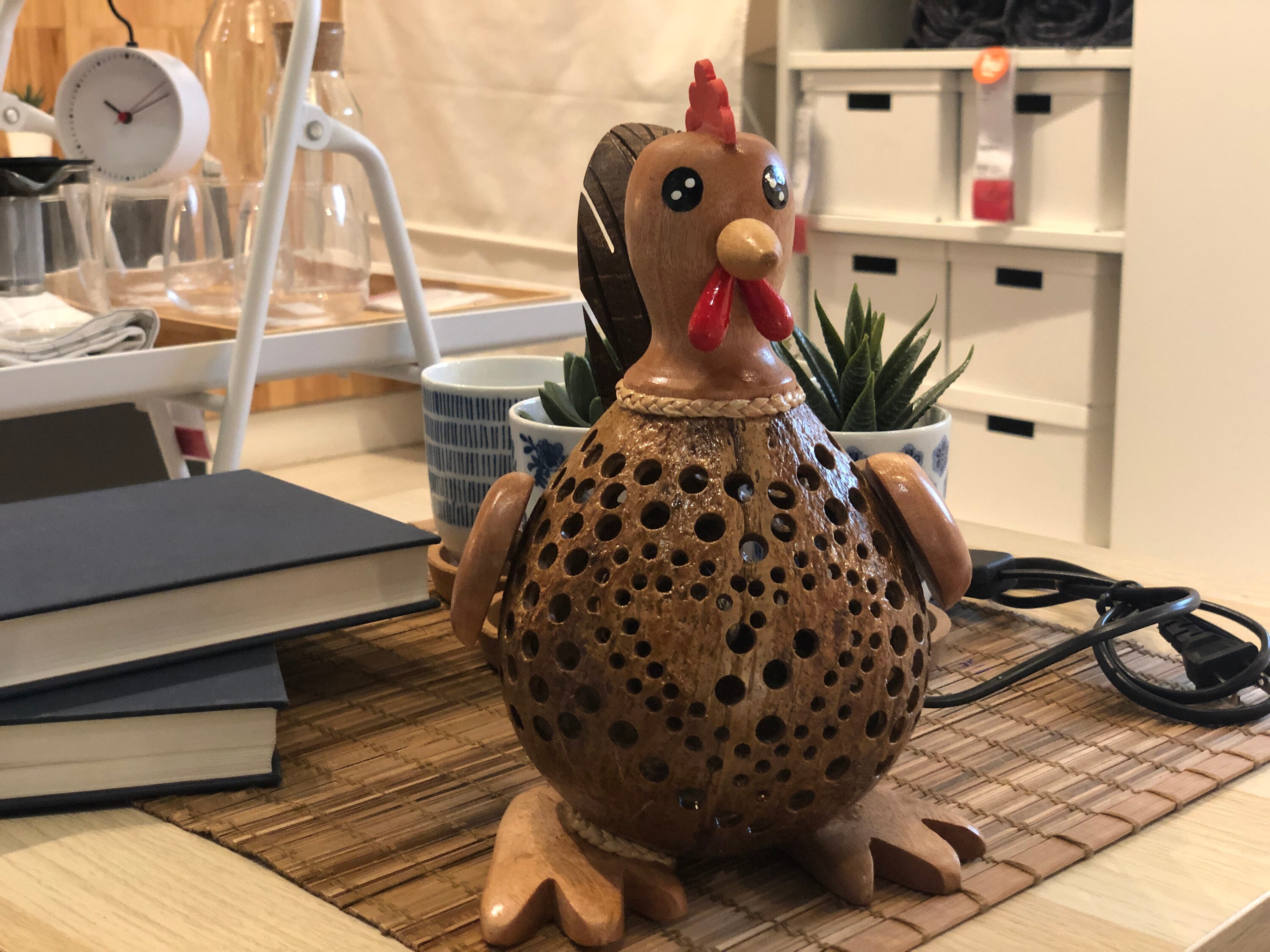 Hen Chicken Coconut Lamp Animal Lamp Coconut Shell Bedroom - Etsy