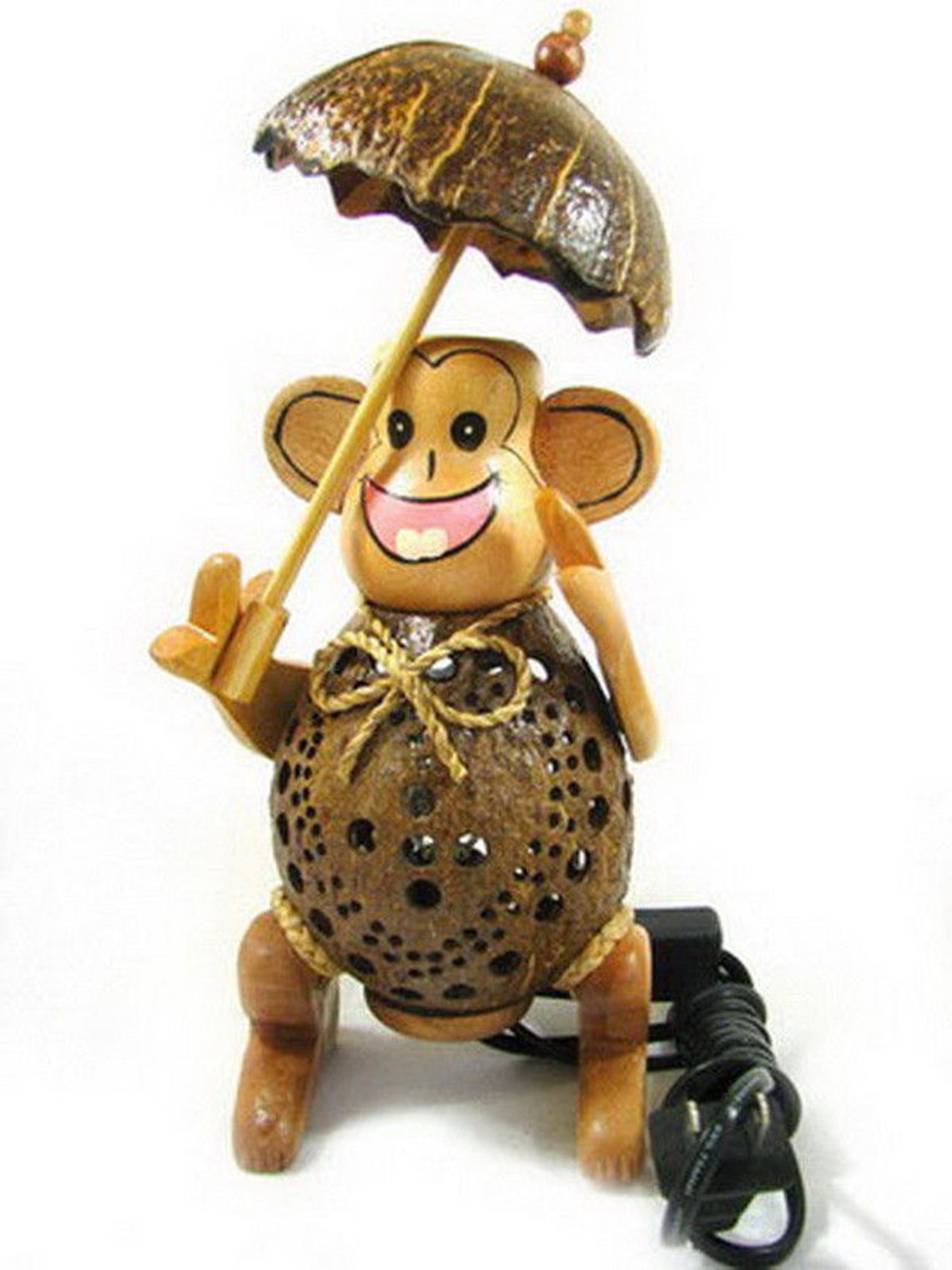 Monkey Umbrella Lamp Coconut Shell Bedroom Lamp Table Floor | Etsy
