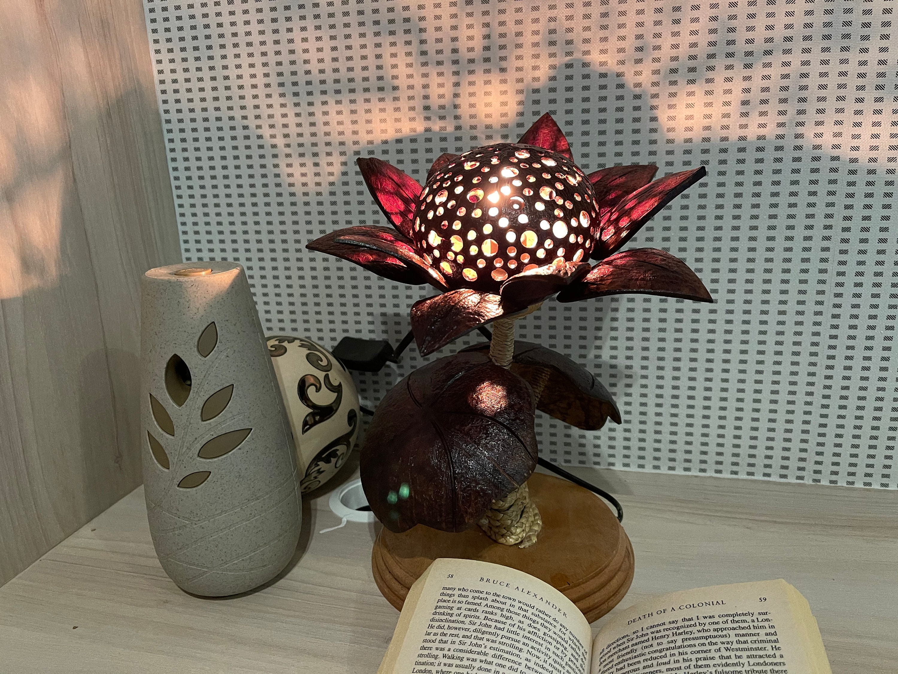 Sunflower Tree Coconut Lamp Coconut Tree Shell Bedroom Lamp | Etsy