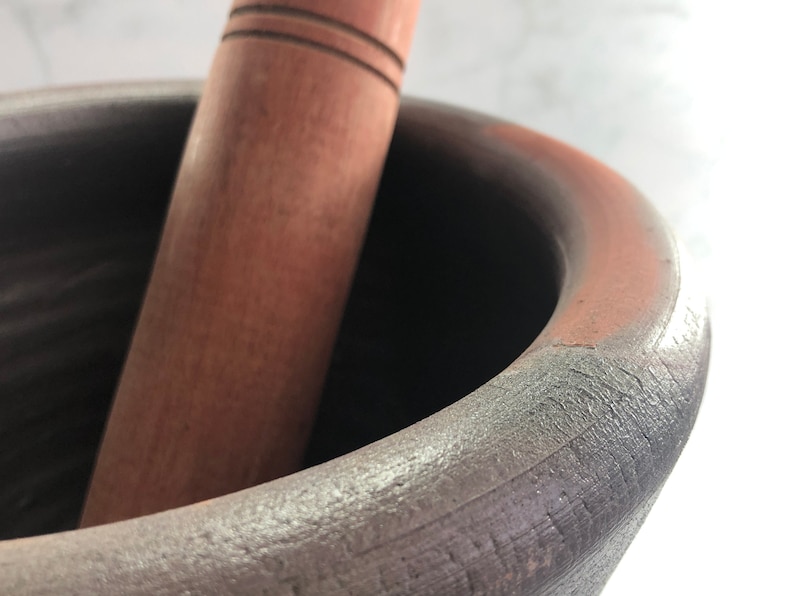 9 Inches Mortar Heavy Clay Making Papaya Salad Wooden Pestle - Etsy