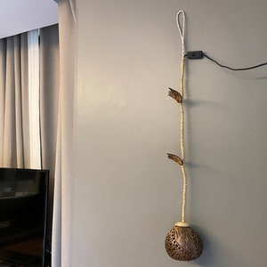 Hanging Ball Wooden Hanging Lamp Made of Coconut Shell Bedroom Lamp ...