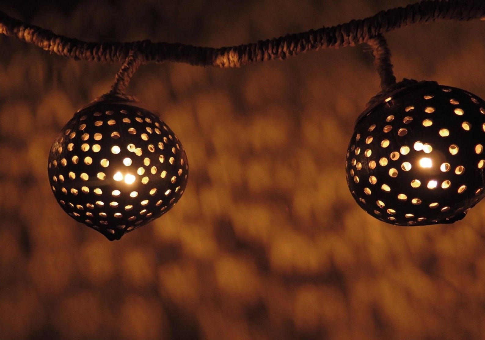 Wooden Hanging Lamp Made of Coconut Shell Bedroom Lamp Light Coconut ...