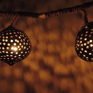 Wooden Hanging Lamp Made of Coconut Shell Bedroom Lamp Light Coconut ...