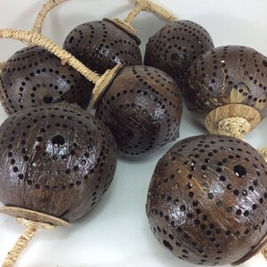 7 Balls Hanging Lamp Made of Coconut Shell Bedroom Lamp Light Coconut ...
