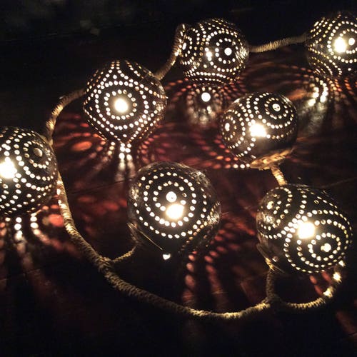 10 Balls Hanging Lamp Made of Coconut Shell Bedroom Lamp Light - Etsy