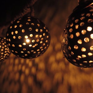 Wooden Hanging Lamp Made of Coconut Shell Bedroom Lamp Light Coconut ...