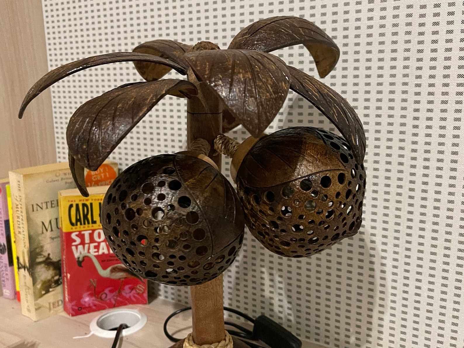2 Balls Coconut Lamp Coconut Tree Shell Bedroom Lamp Tree Table Light ...