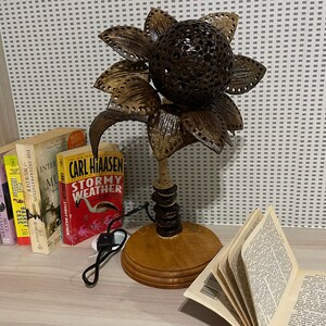 Sunflower Coconut Lamp Coconut Tree Shell Bedroom Lamp Tree Table Light ...