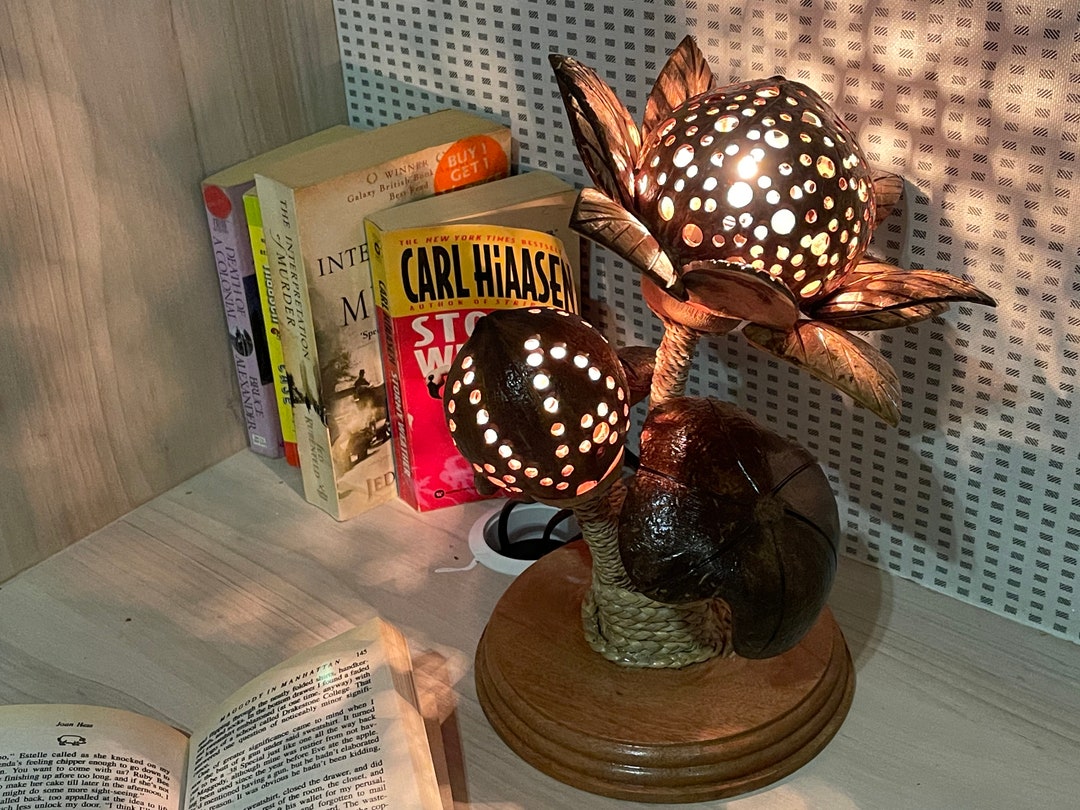 Sunflower Tree Flower Coconut Lamp Coconut Tree Shell Bedroom Lamp Tree ...