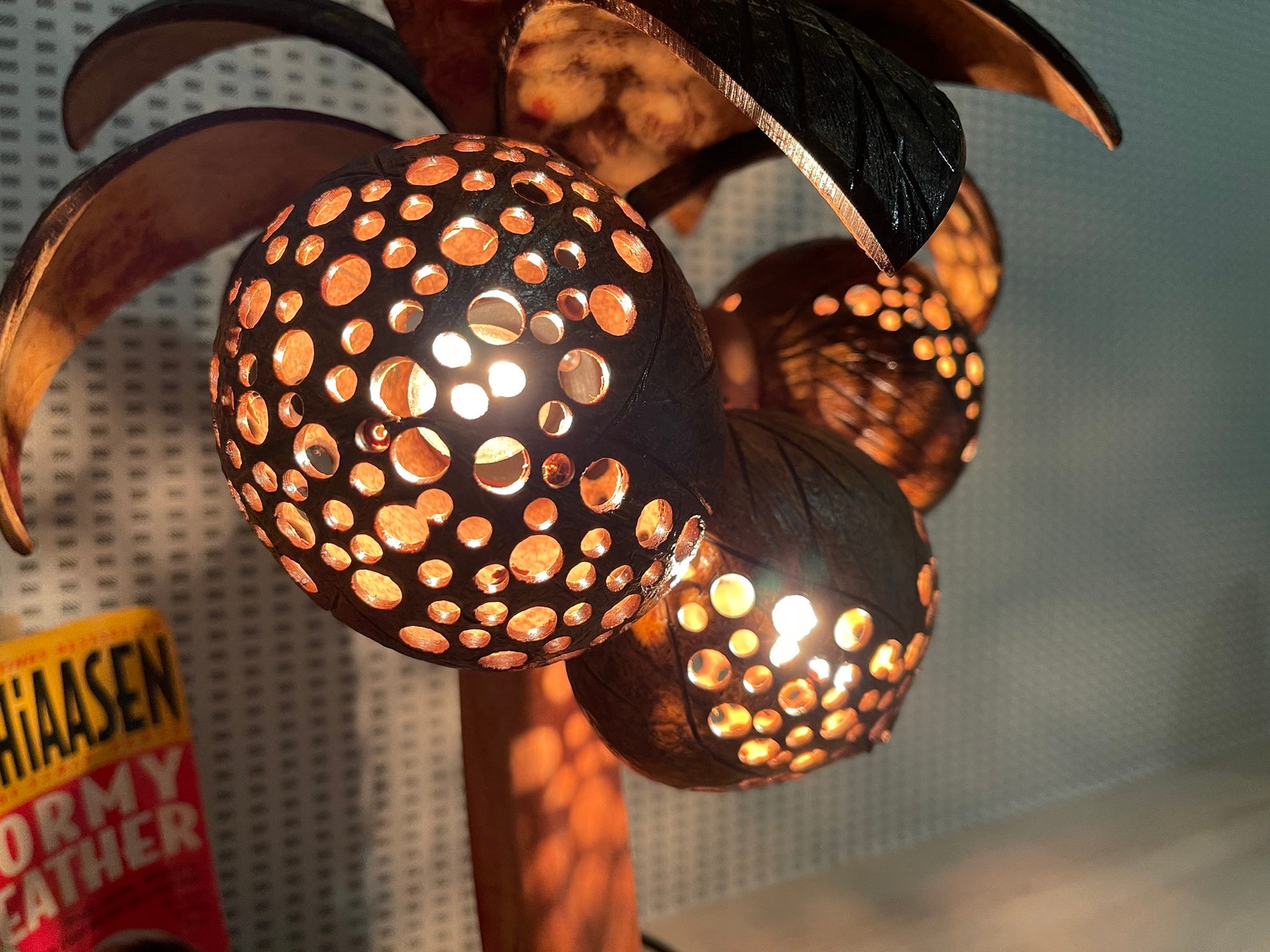 3 Balls Coconut Lamp Coconut Tree Shell Bedroom Lamp Tree | Etsy