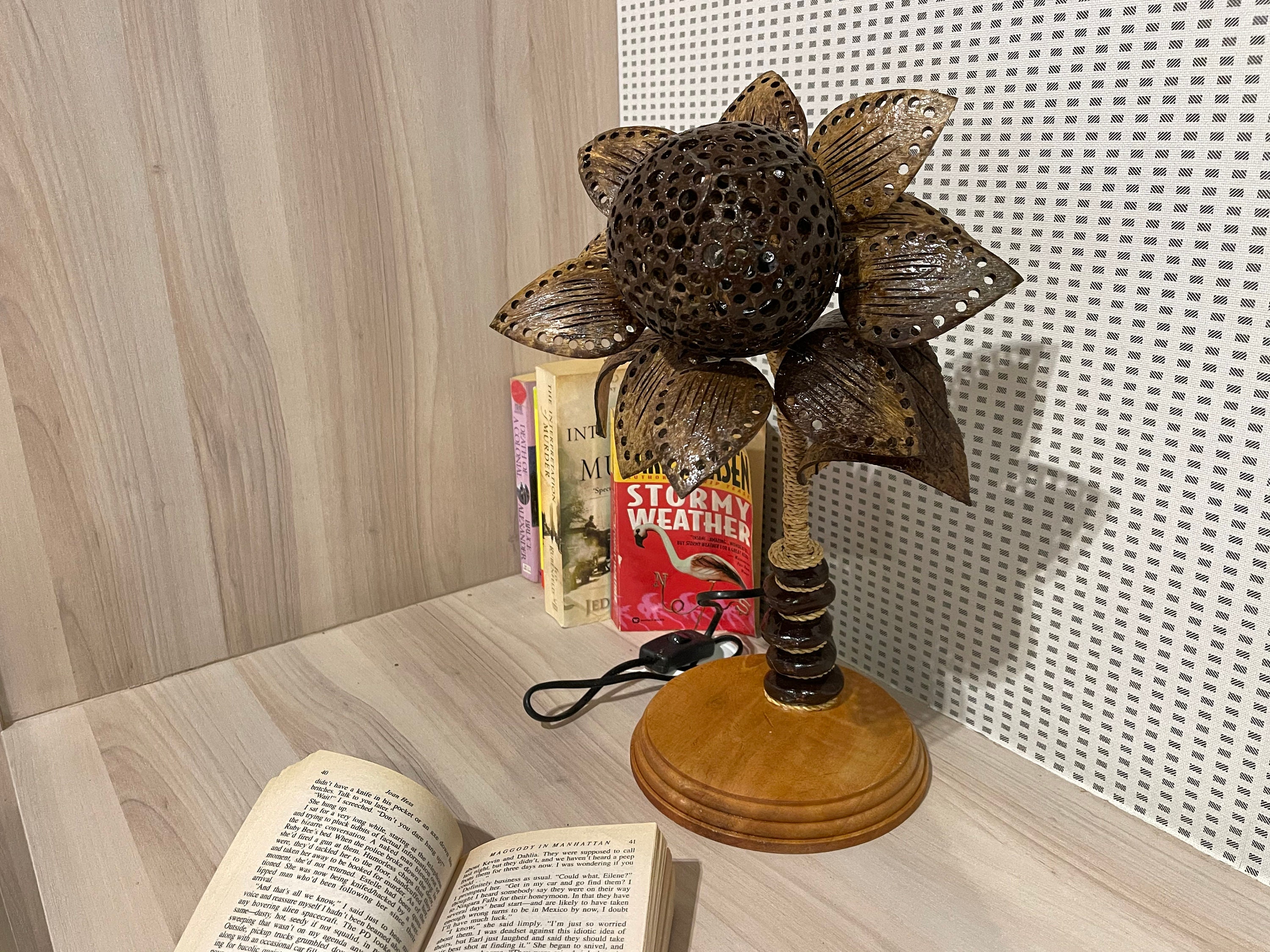 Sunflower Coconut Lamp Coconut Tree Shell Bedroom Lamp Tree | Etsy