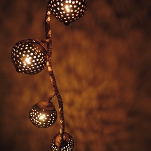 Wooden Hanging Lamp Made of Coconut Shell Bedroom Lamp Light Coconut ...