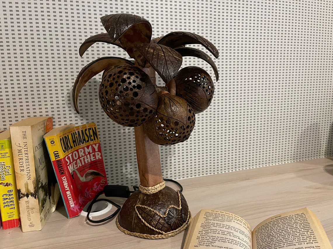 3 Balls Coconut Lamp Coconut Tree Shell Bedroom Lamp Tree | Etsy