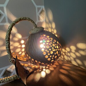 Hanging Ball Wooden Hanging Lamp Made of Coconut Shell Bedroom Lamp ...