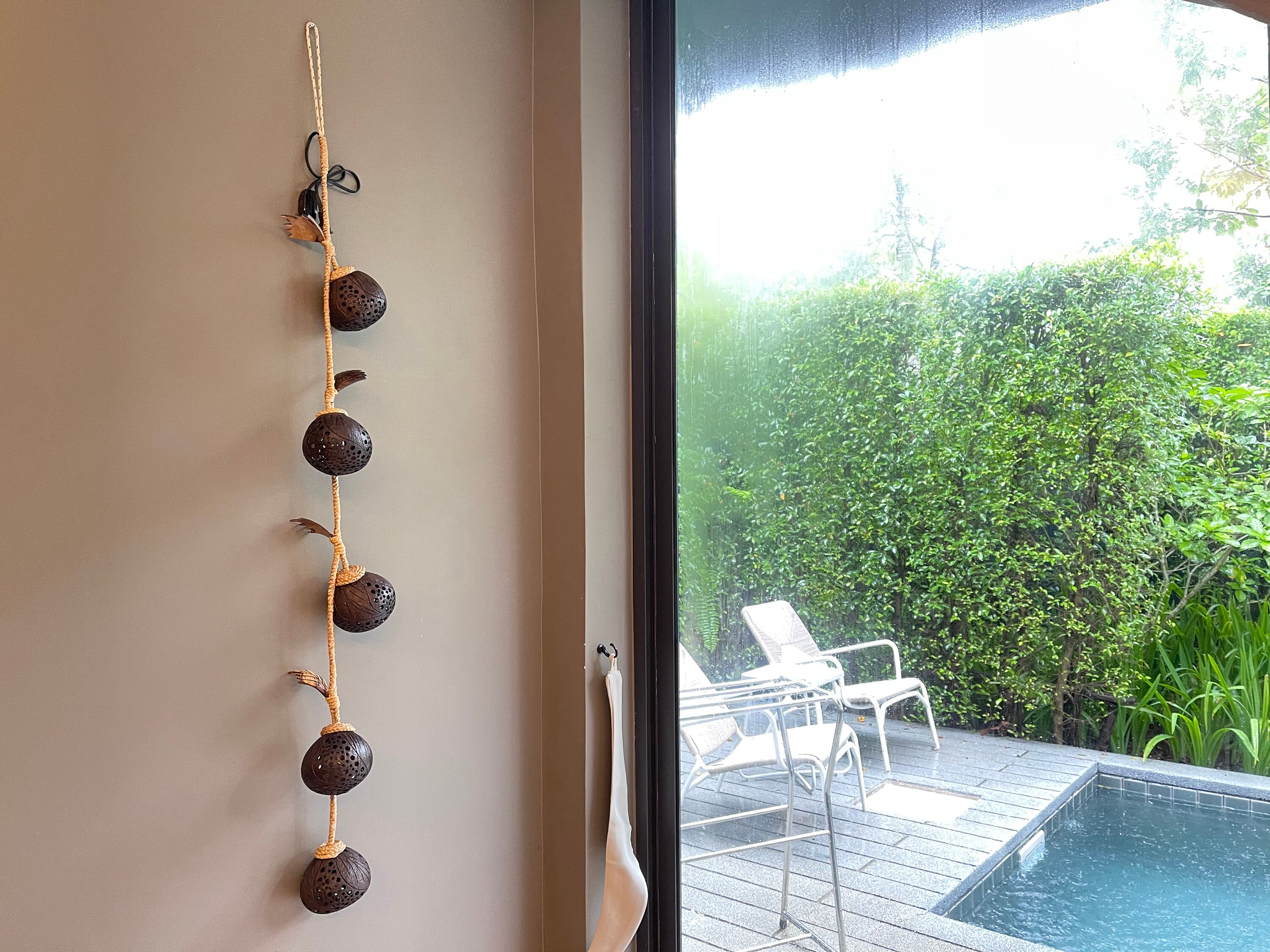 5 Balls Wooden Hanging Lamp Made of Coconut Shell Bedroom Lamp Light ...