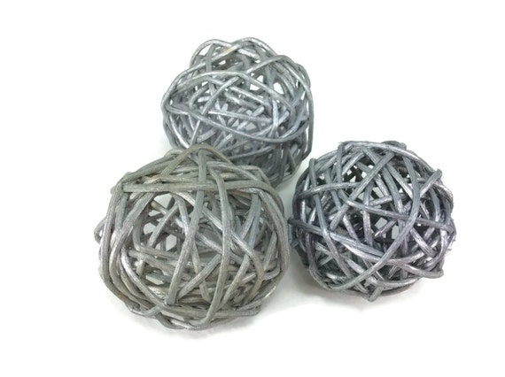 Rattan Ball Small Silver Craft Handmade Wedding Decorative | Etsy