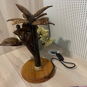 Tree With Bird Coconut Lamp Coconut Tree Shell Bedroom Lamp Tree Table ...
