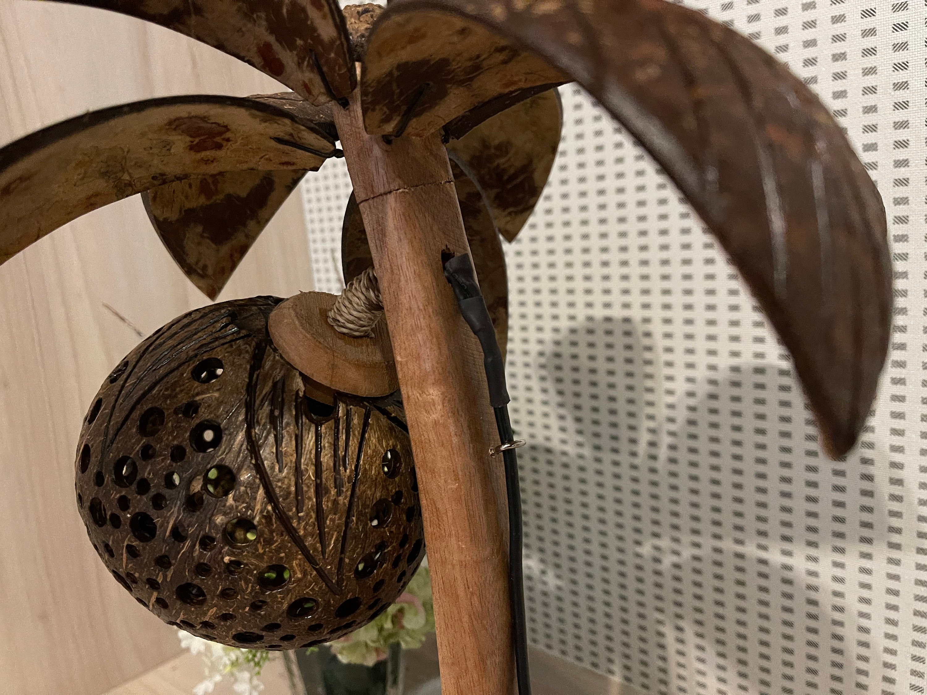 1 Ball Coconut Lamp Coconut Tree Shell Bedroom Lamp Tree Table | Etsy