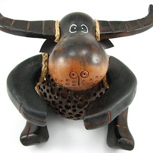 Buffalo Black Animal Lamp Coconut Shell Bedroom Lamp Table - Etsy
