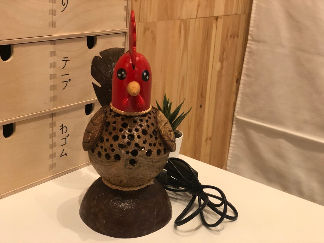 Rooster Cock Coconut Lamp Animal Lamp Coconut Shell Bedroom Lamp Table ...