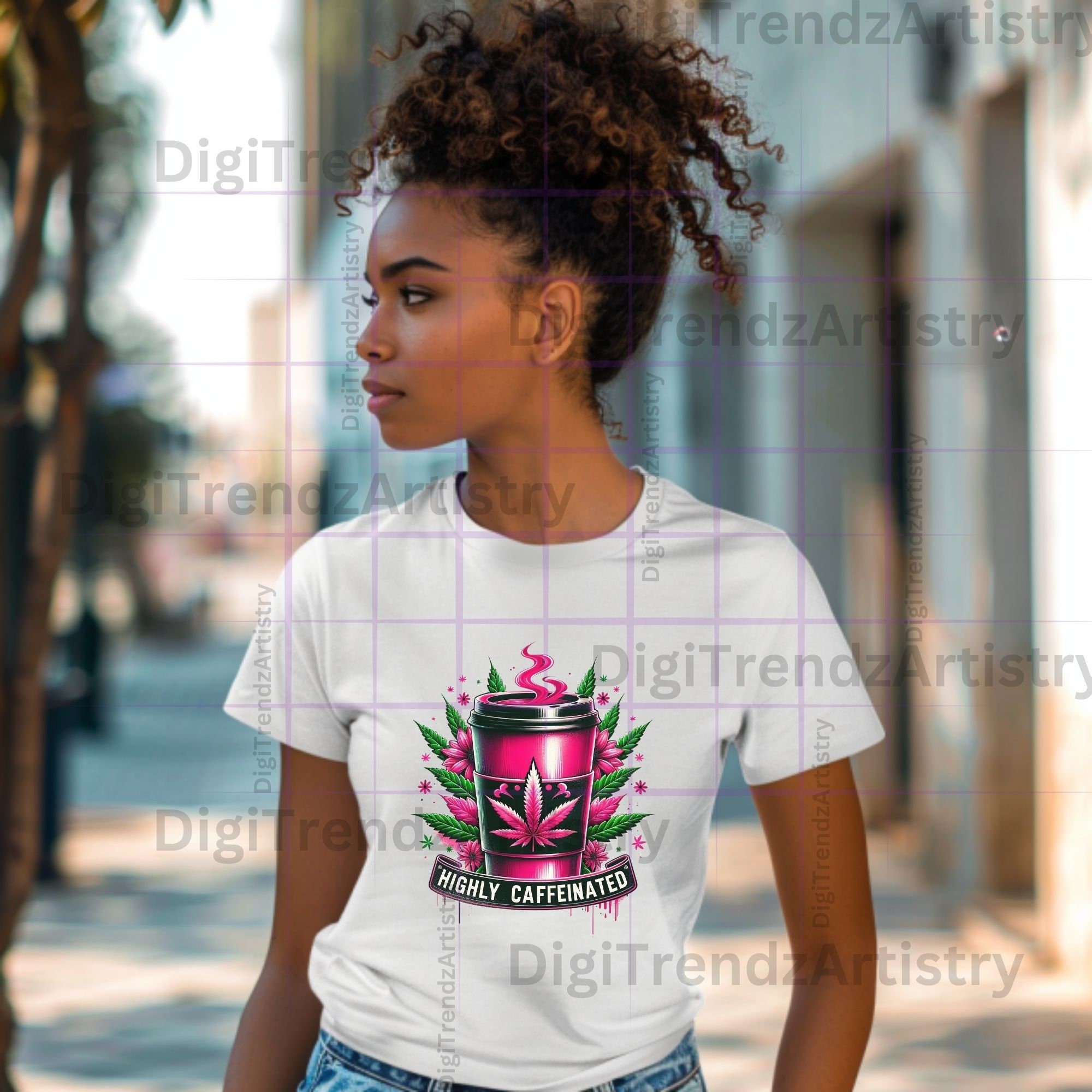 Highly Caffeinated Pink, Funny 420 Cannabis Sublimation Design, Weed ...