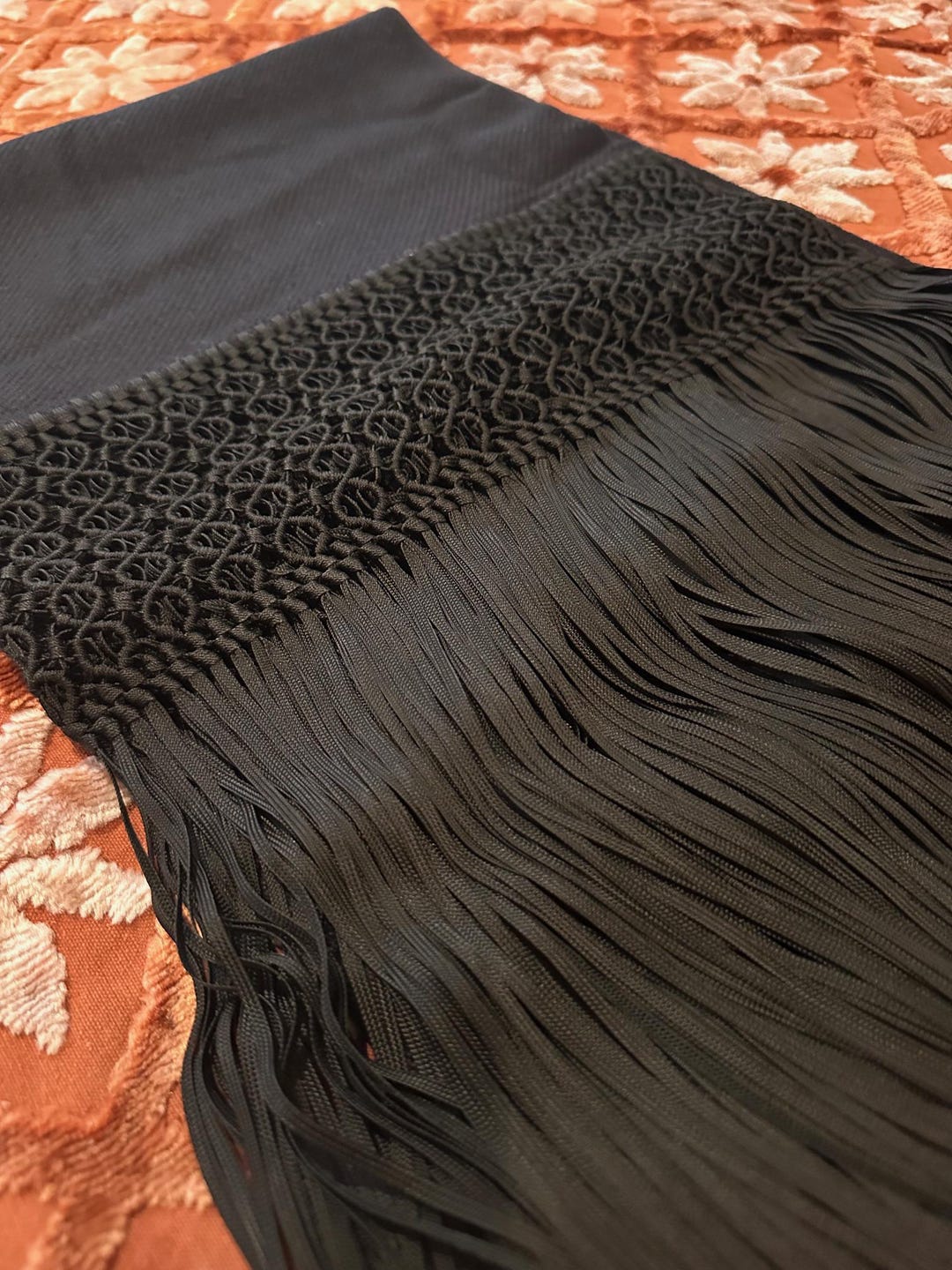 Silk Fringe and Macrame, Baby Alpaca (jet Black) - Etsy