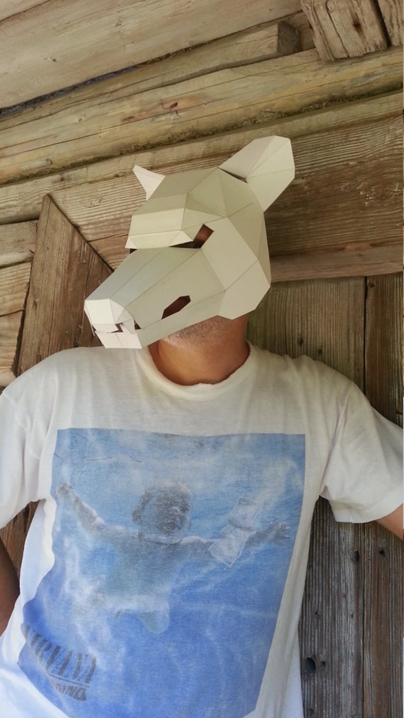 Make Your Own Wolf Mask From Cardboard Instant Download - Etsy