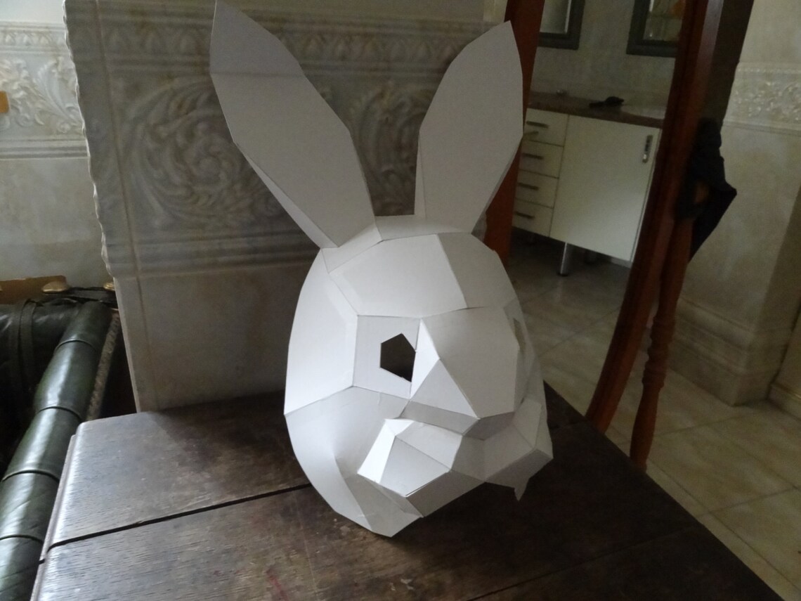 PDF Pattern Make Your Own Rabbit Mask Bunny Mask Paper - Etsy
