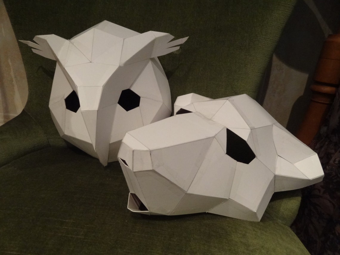 Printable Animal Mask Badger Mask Badger Costume Polar Bear | Etsy