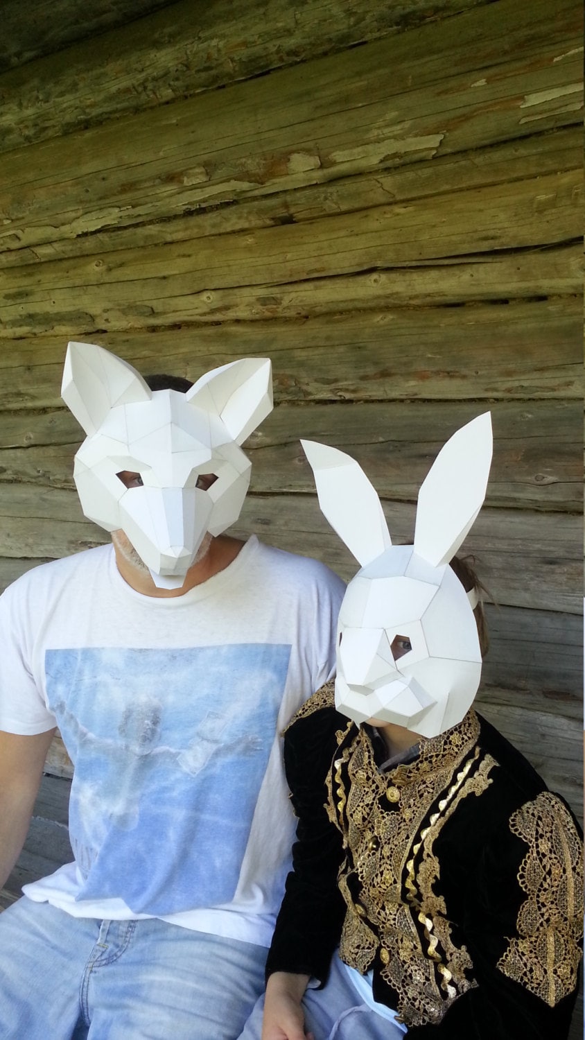 Make your own wolf mask fox mask Instant download DIY | Etsy