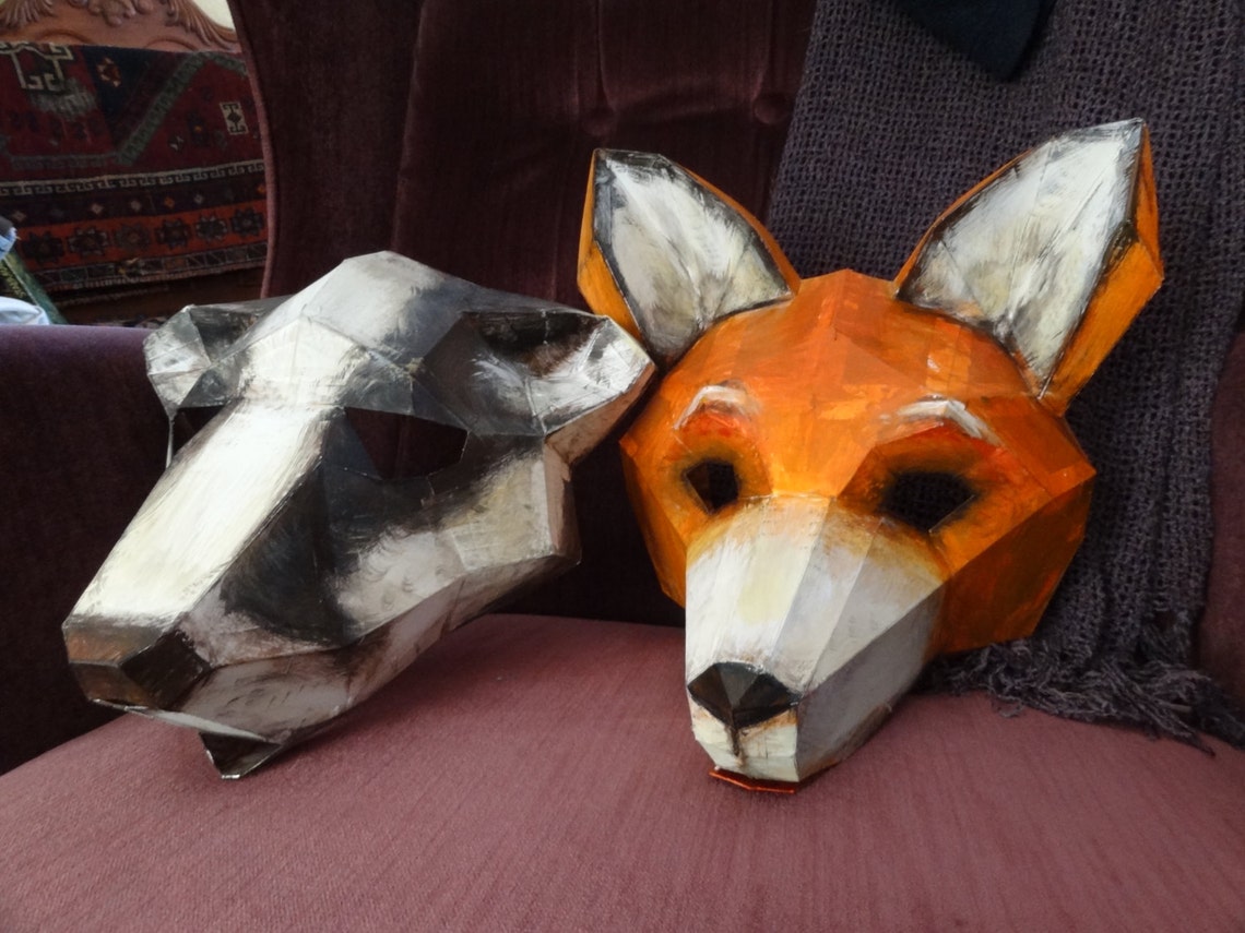 DIY Halloween Mask Badger Mask Polar Bear Mask Bear Mask - Etsy