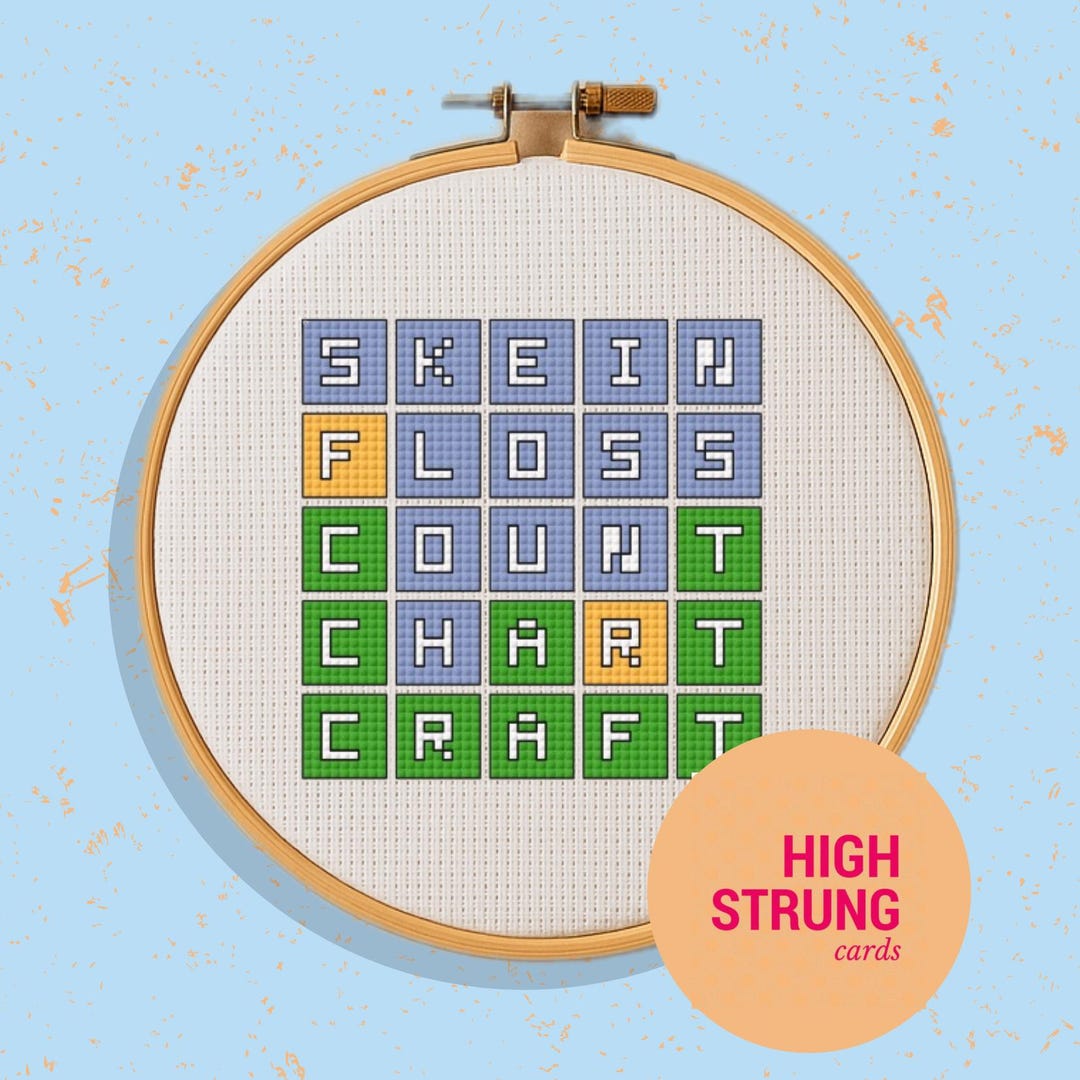 Wordle Cross Stitch Pattern | Beginner Chart (PDF Digital Download ...