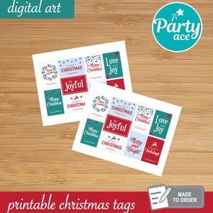 Christmas Printable Tags Personalized Gift Tags Merry Christmas Labels ...