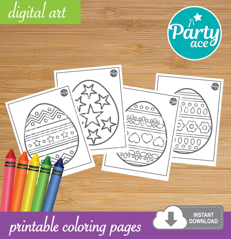 Happy Easter Coloring Printable Pages for Kids for Learning - Etsy